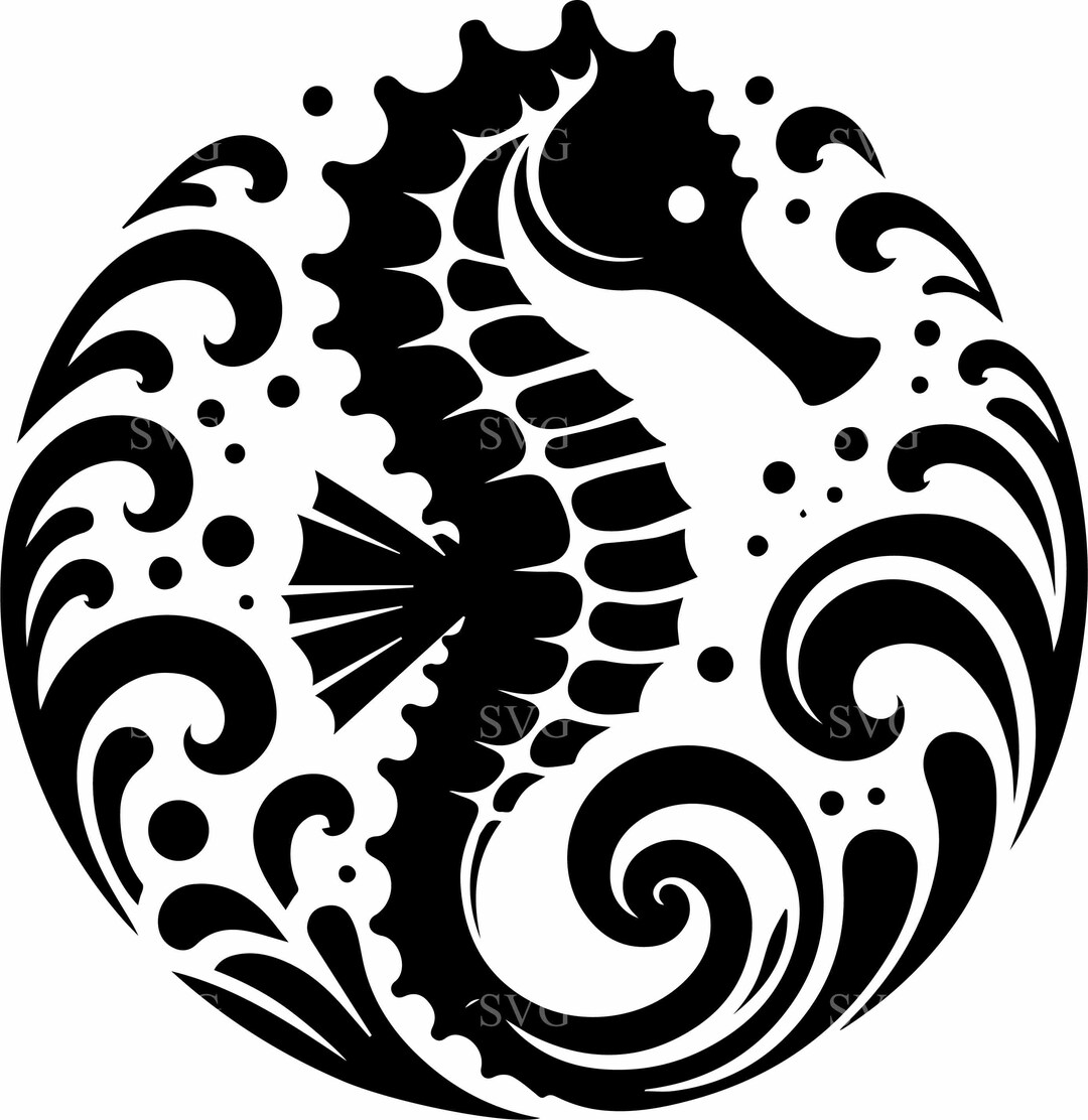 8 Seahorse SVG Cut File – Ocean Wave Seahorse Design for Cricut ...