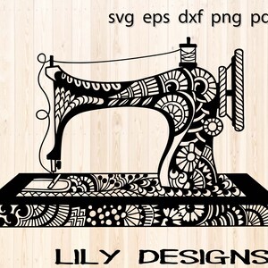 Sewing Machine Zentangle SVG, DXF, Mandala, Sewing Svg, Png - Etsy