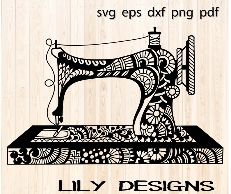 Sewing Machine Zentangle SVG DXF Mandala Sewing Svg Png | Etsy