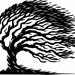 8 Windy Silhouette Tree SVG – 8 Blowing Tree Cut File for Rustic Decor ...