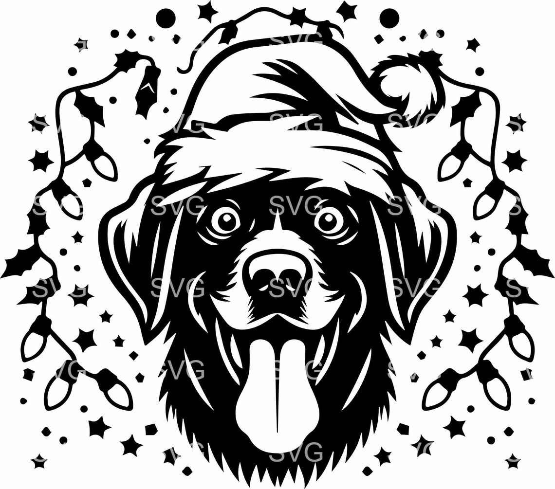 7 Santa Dog SVG – Christmas Puppy Cut File – Holiday Labrador With ...