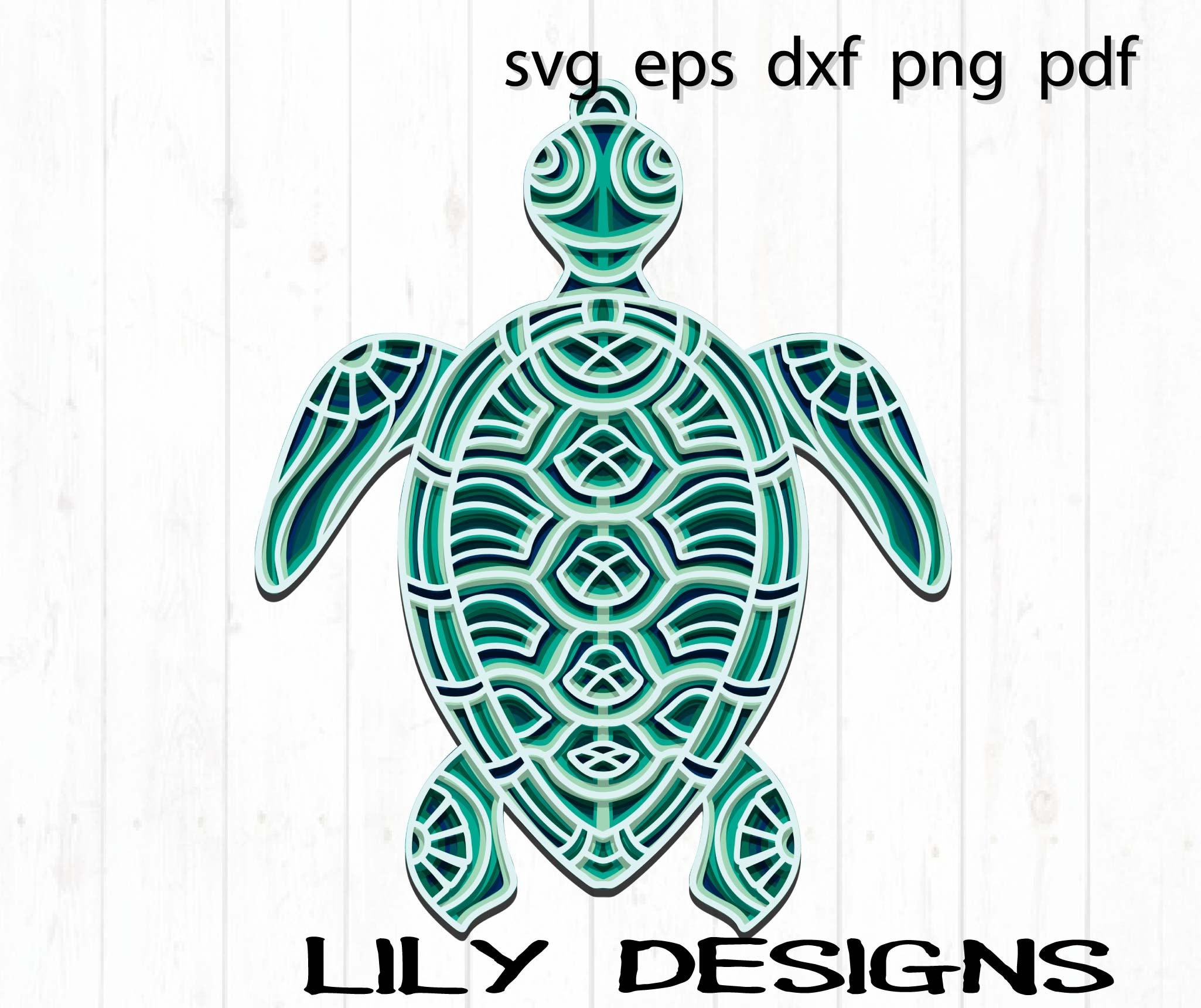 Sea Turtle Svg 3d Mandala Svg 3d Turtle Layered Turtle Svg | Etsy
