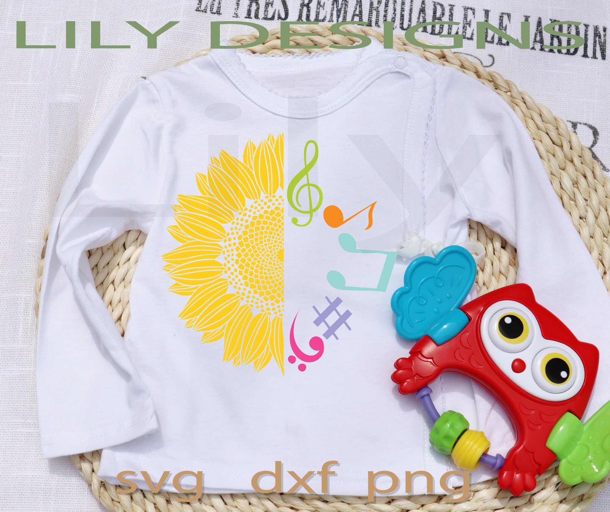 Half Sunflower Svg Music Notes Band Teacher Png - Etsy