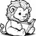 6 Reading Lion SVG – 6 Jungle Animal Cut File – Educational Clipart for ...