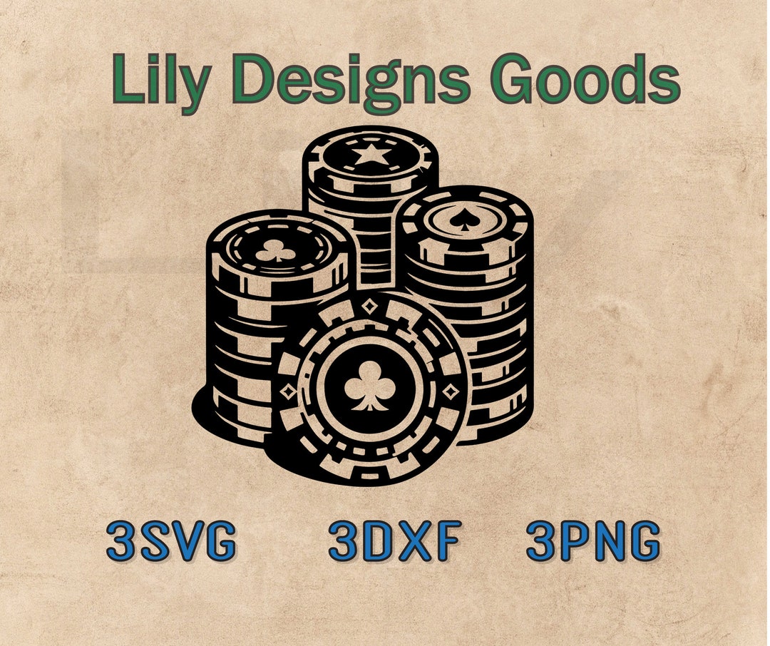 Poker Chips SVG, DXF, PNG - Casino Chips Cut Files for Cricut and ...