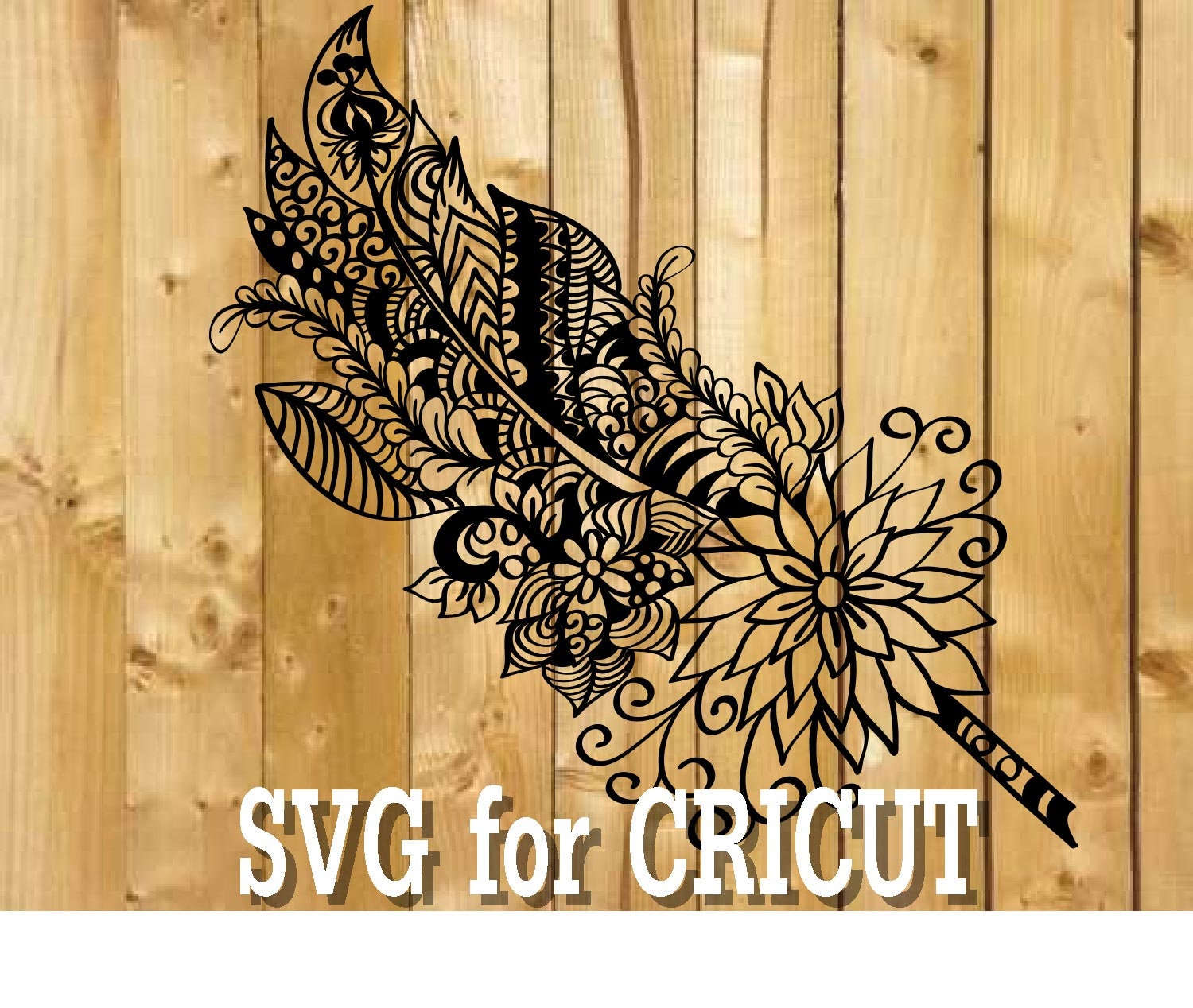 FEATHER Mandala Svg / Zentangle Feather Svg / Intricate Svg | Etsy