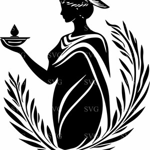 8 Winged Victory Goddess SVG, 8 Elegant Angel Holding Olive Branch ...