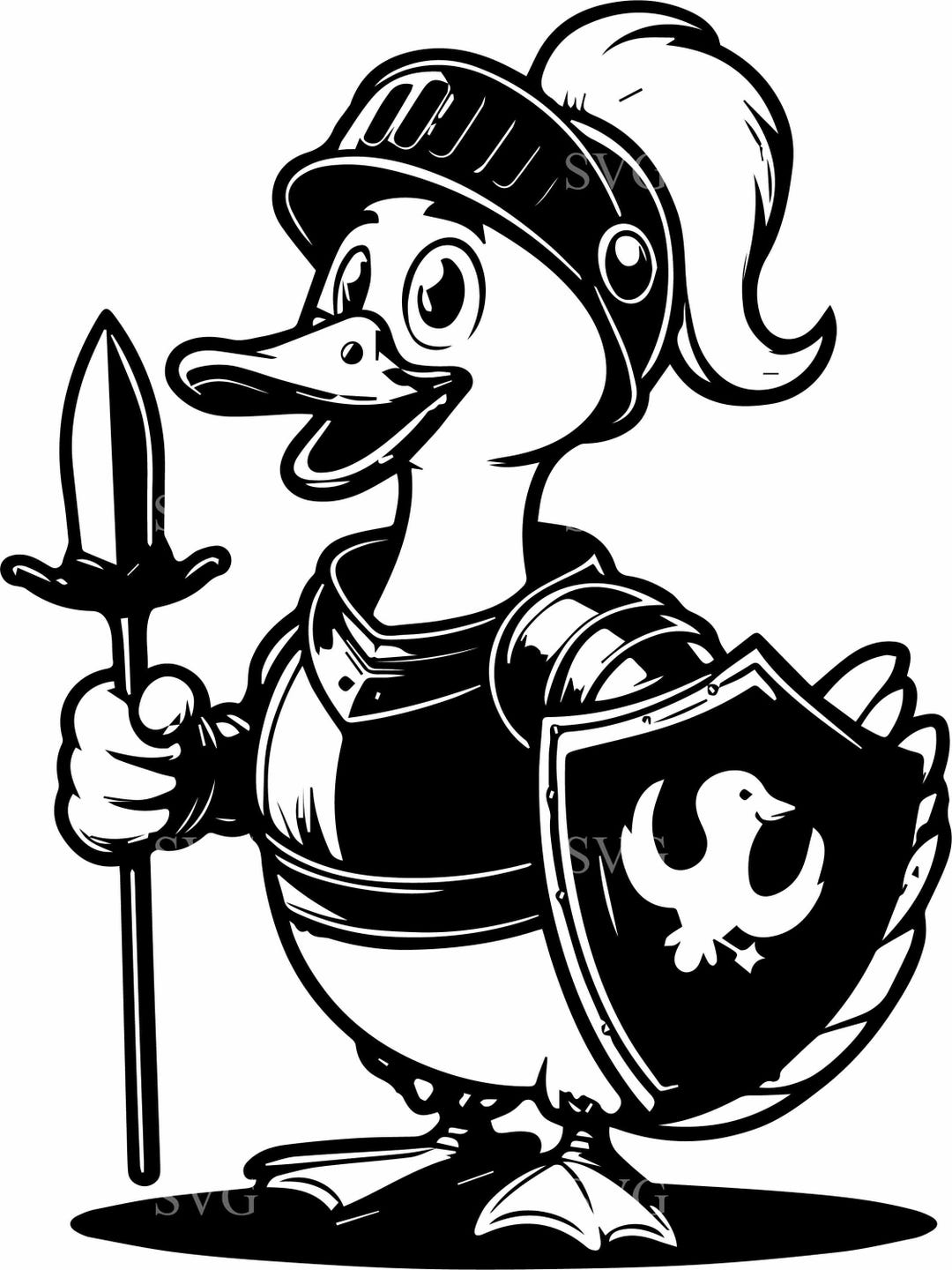 8 Knight Duck SVG - 8 Medieval Cartoon Cut File - Funny Duck in Armor ...