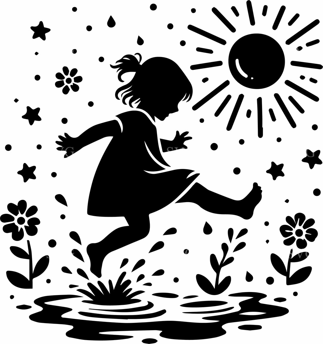 5 Girl Puddle Splash SVG – Summer Kid Design, Cricut Ready - Etsy