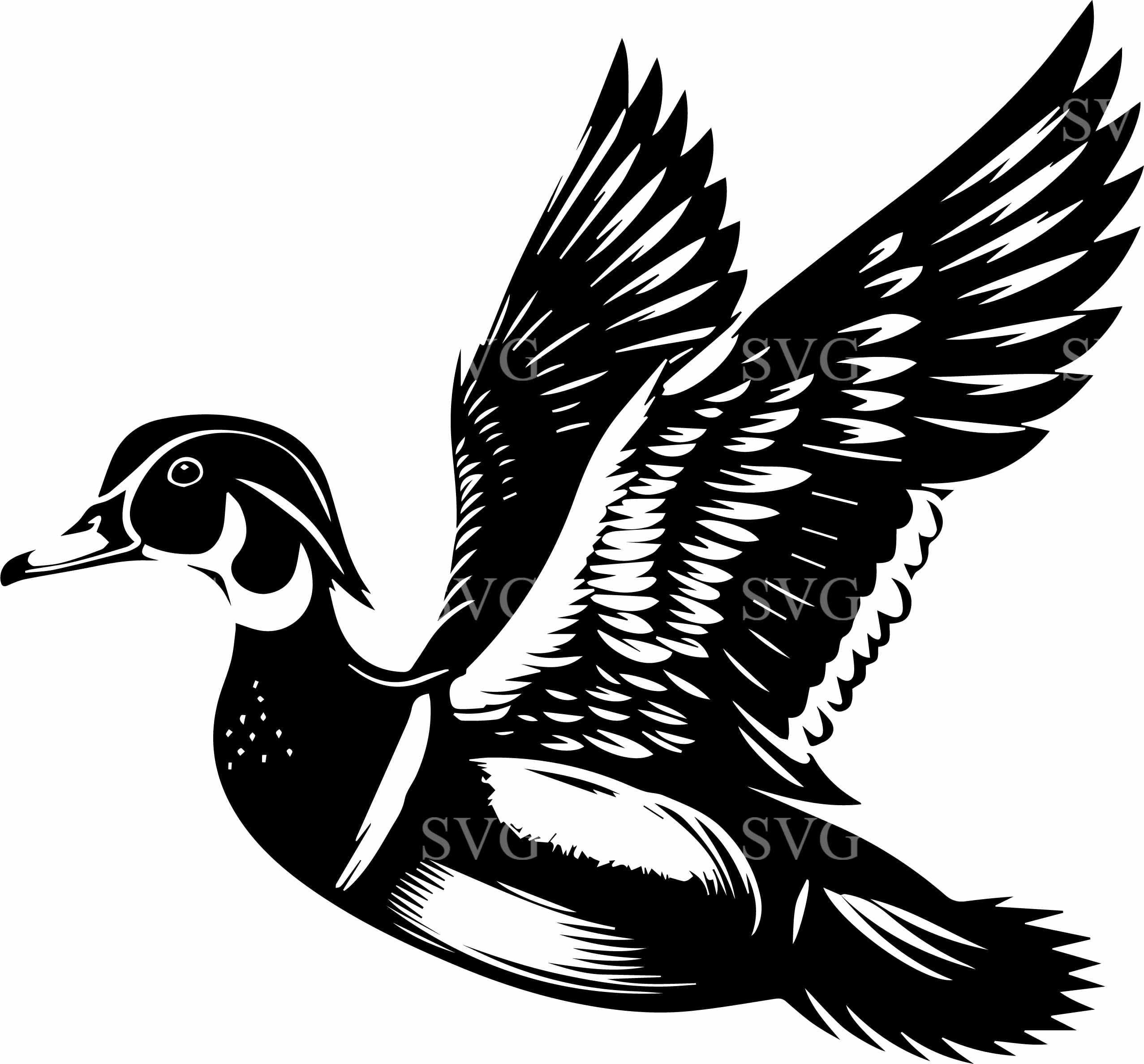 6 Wood Duck SVG 6 Cut File | Beautiful Duck With Cattails | Wildlife ...