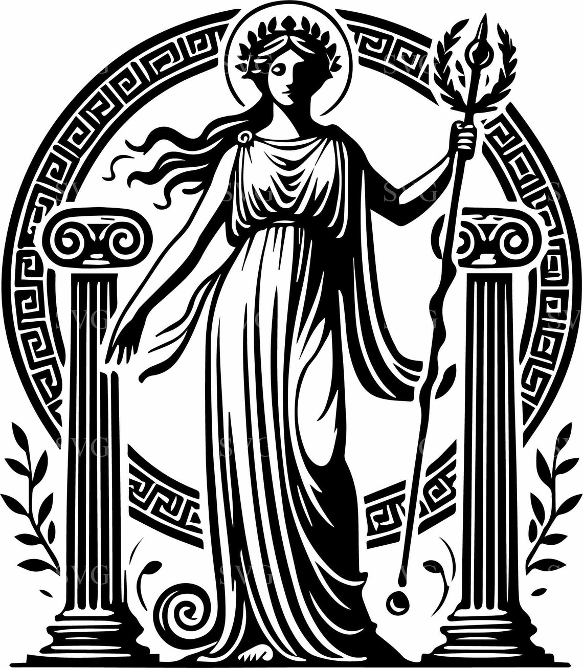 Ancient Greek Goddesses SVG 4 Cut File | Mythological Trio Silhouette ...