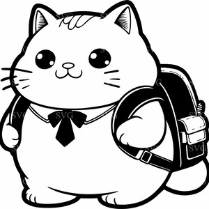 4 Back to School Cat SVG 4 Cut File - Adorable Cat With Backpack and ...