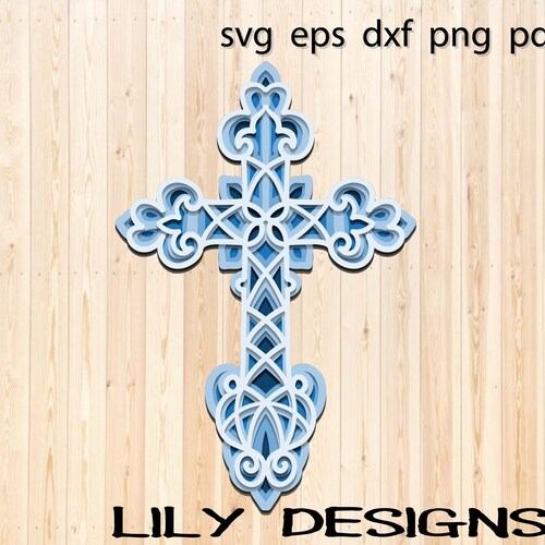 3D Cross Mandala SVG Layered Cross Mandala SVG Paper - Etsy