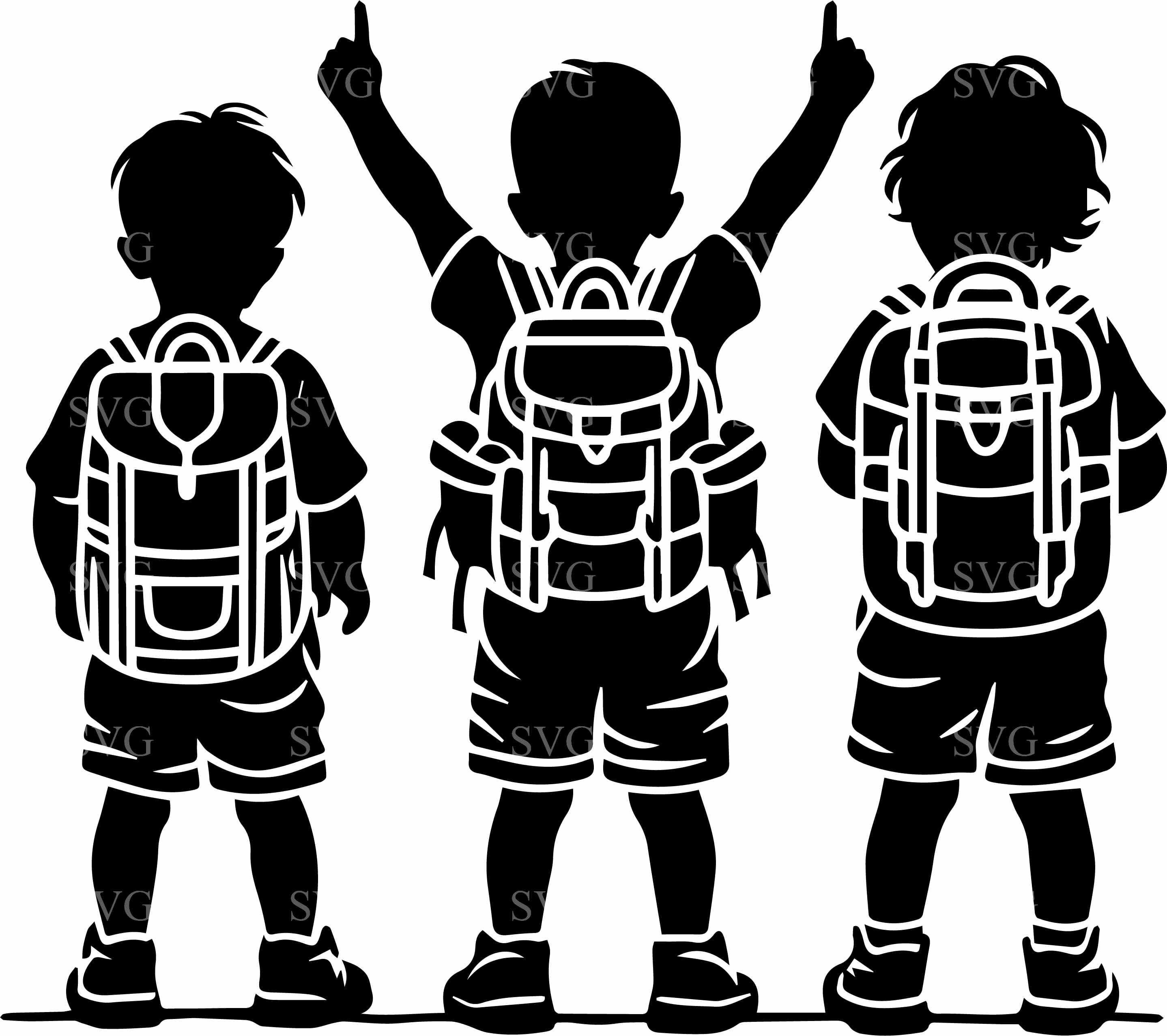 4 Back to School Boys SVG – Backpack Kids Cut File (digital Download ...