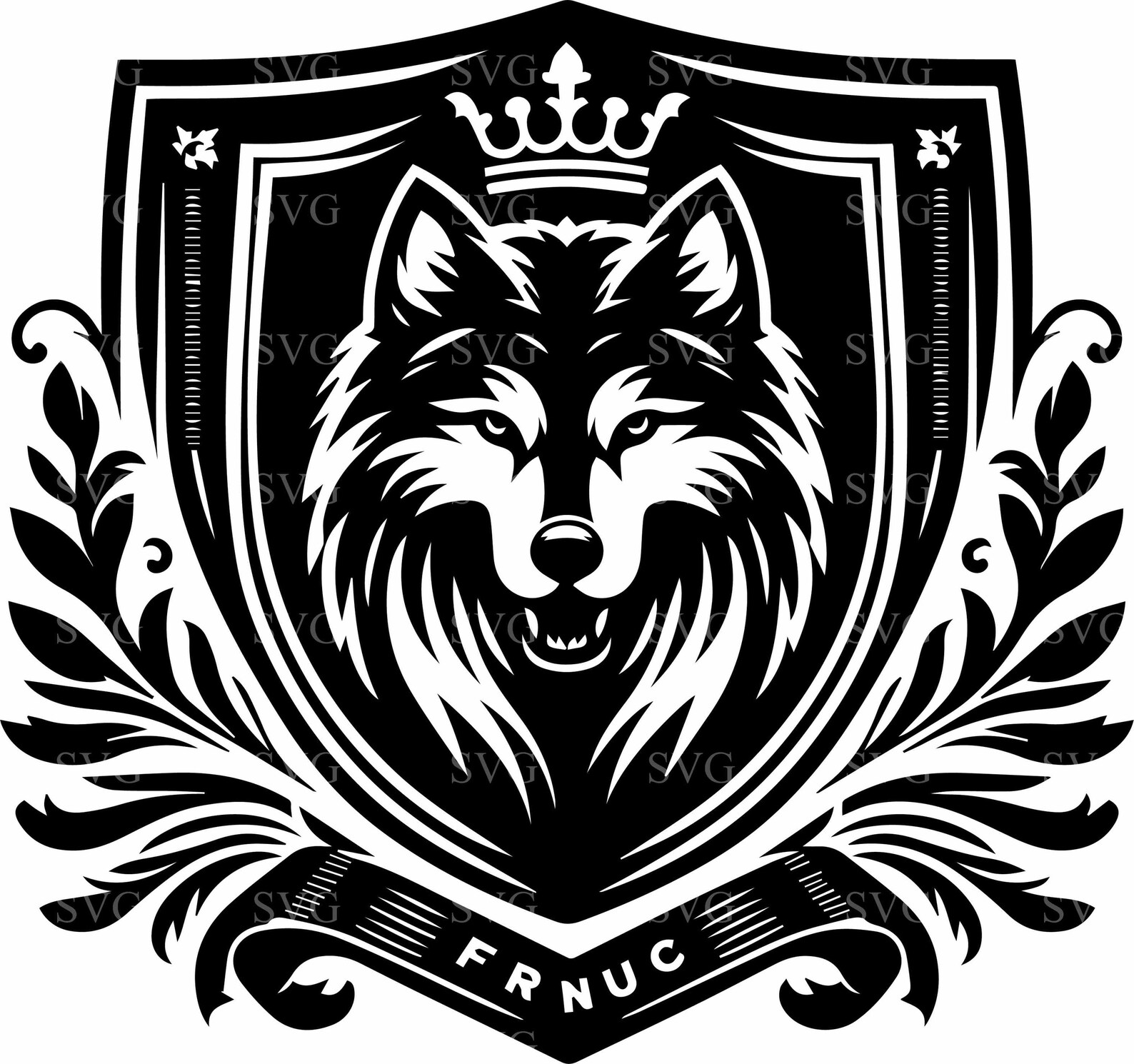 4 Wolf Crest SVG Cut File for Cricut, Regal Wolf Head Logo Silhouette ...
