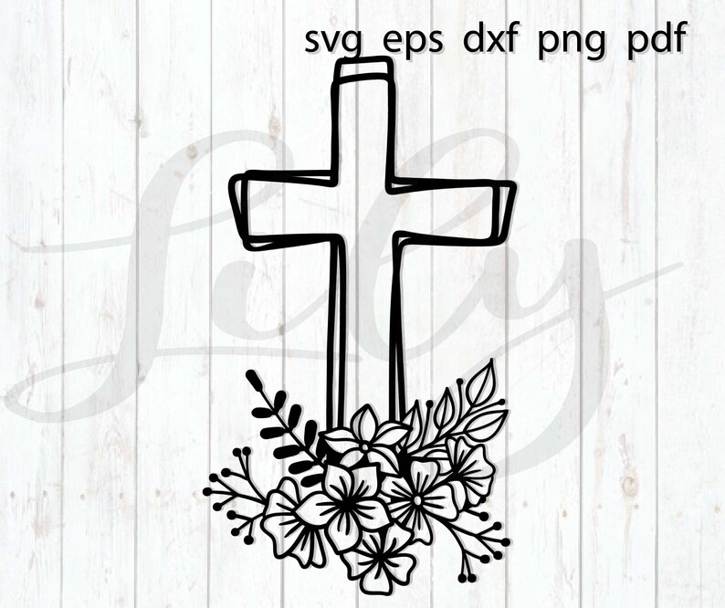 Cross Rose Svg Memorial Cross Svg Cross Flowers Svg Png Vector | Etsy