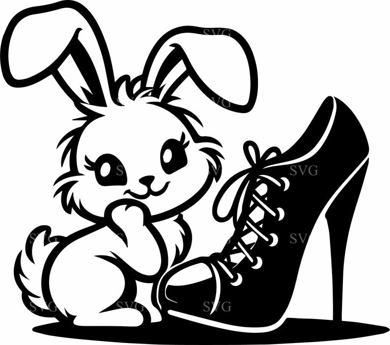4 Bunny SVG High Heel Rabbit Cut File for Cricut and Silhouette Craft ...