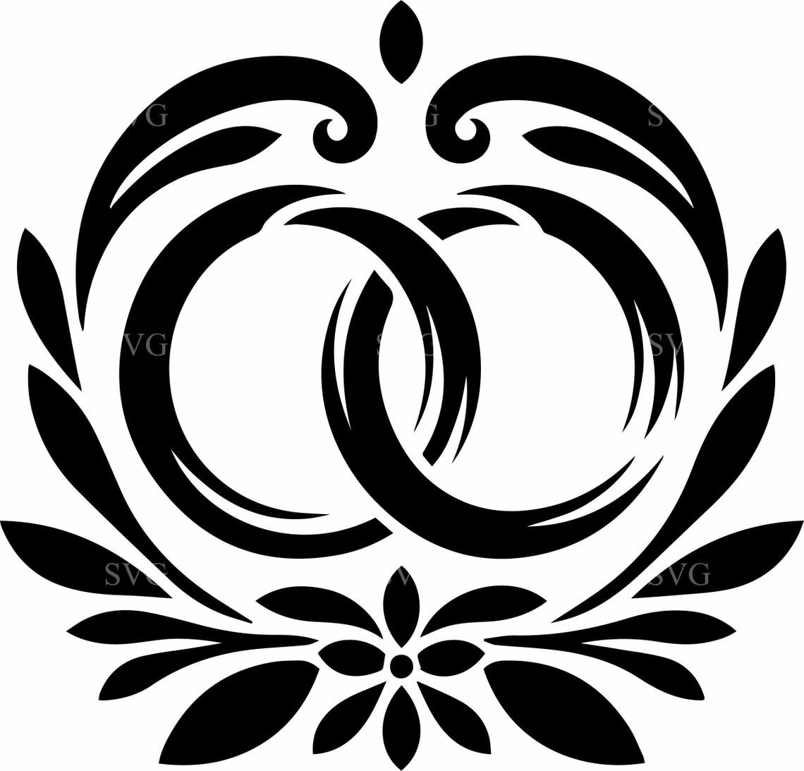 7 Wedding Rings SVG – Interlocking Rings Symbol Love Marriage ...