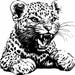 4 Leopard Cub SVG Cut File – Fierce Roaring Silhouette Animal Art (4 ...