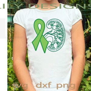 Green Ribbon Kidney Disease Svg Organ Donor World Kidney Day Transplant ...