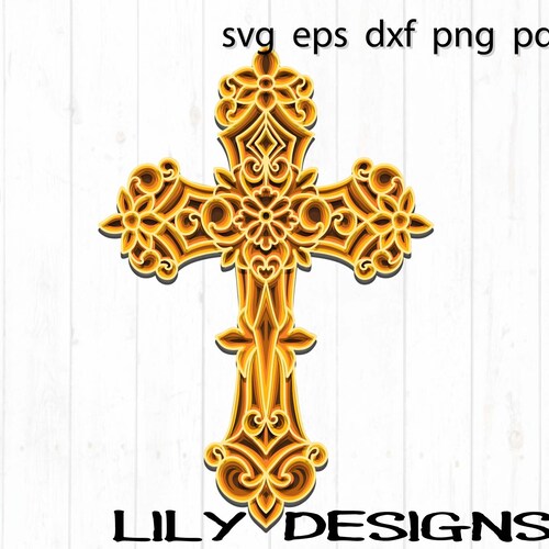 Cross Layered SVG 4 Layer 3D Mandala Svg Christian Svg Faith - Etsy