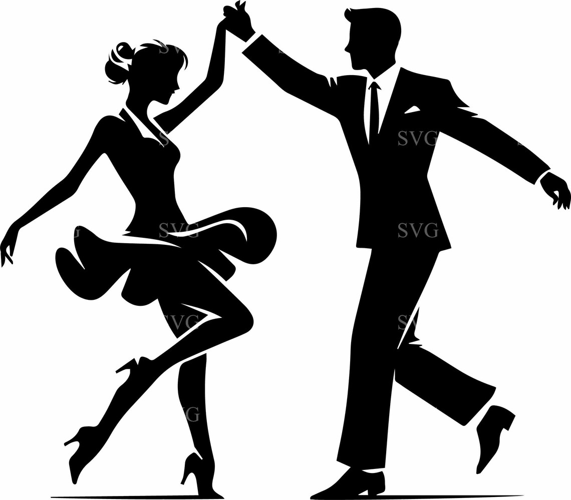 6 Elegant Dancers SVG 6 Cut File - Tango Dance Couple in Formal Attire - Ballroom Silhouette ...