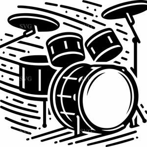 4 Percussion Kit Design – 4 Drum Set SVG Cut File – Musical Instrument ...