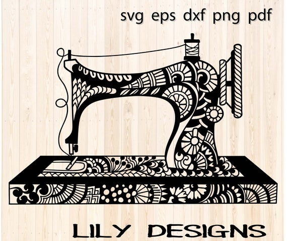 Sewing Machine Zentangle SVG DXF Mandala Sewing Svg Png | Etsy