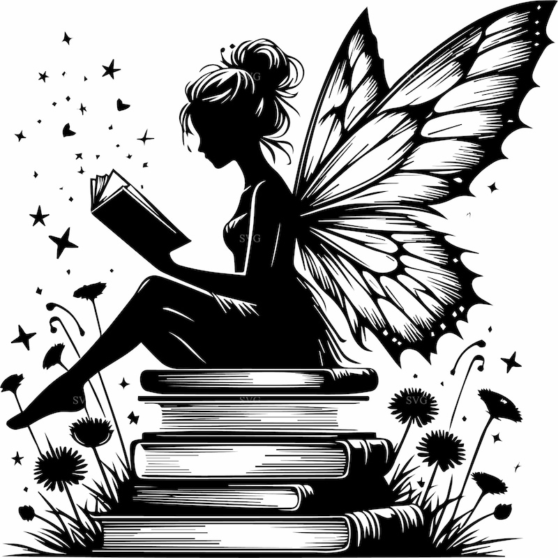 Library Fairy Book Art - Etsy