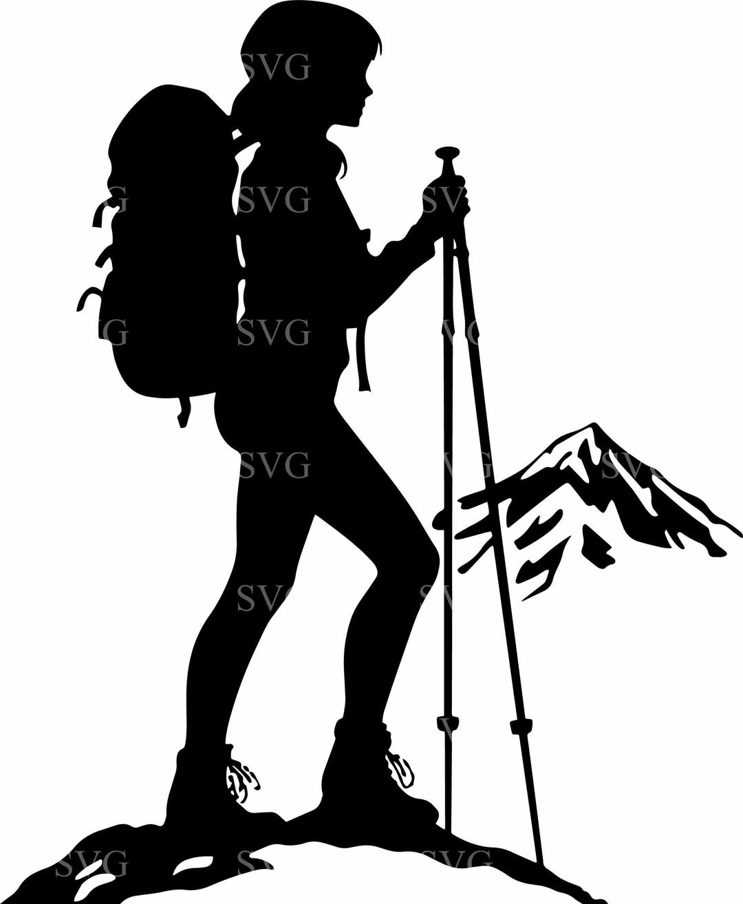 8 Hiking Women SVG 8 Cut File, Backpacking Silhouette PNG, Outdoor ...