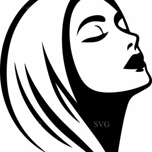 8 Woman Face Profile SVG – 8 Feminine Line Art Cut File – Cricut Design ...