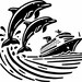 4 Dolphin Ocean SVG 4 Cut File, Cruise Ship and Jumping Dolphins ...