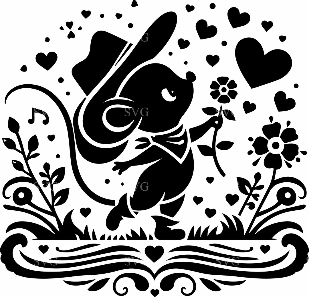 8 archivos SVG de ratón de San Valentín: adorable archivo de corte de ...