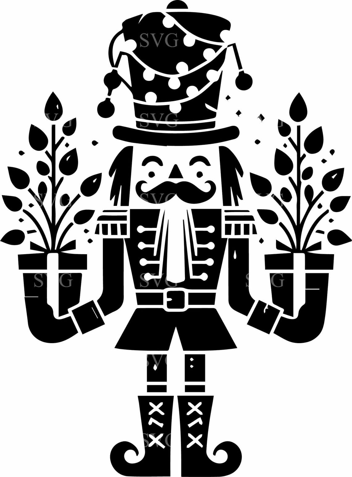 4 Nutcracker SVG 4 Cut File - Festive Nutcracker With Ornaments and ...