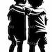 Brothers Hugging SVG, 4 Siblings Silhouette Cut File, Family Love ...