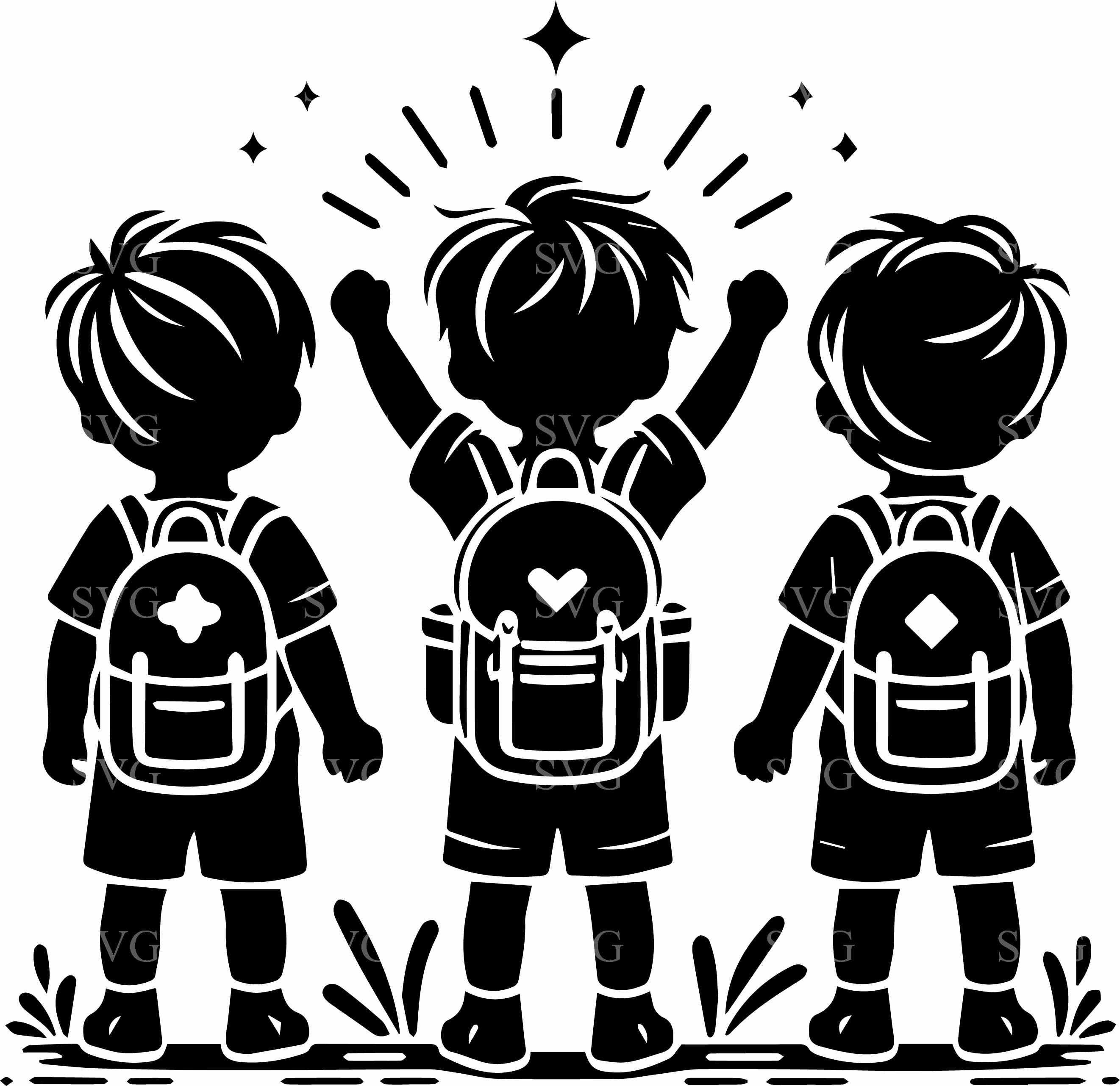 4 Back to School Boys SVG – Backpack Kids Cut File (digital Download ...