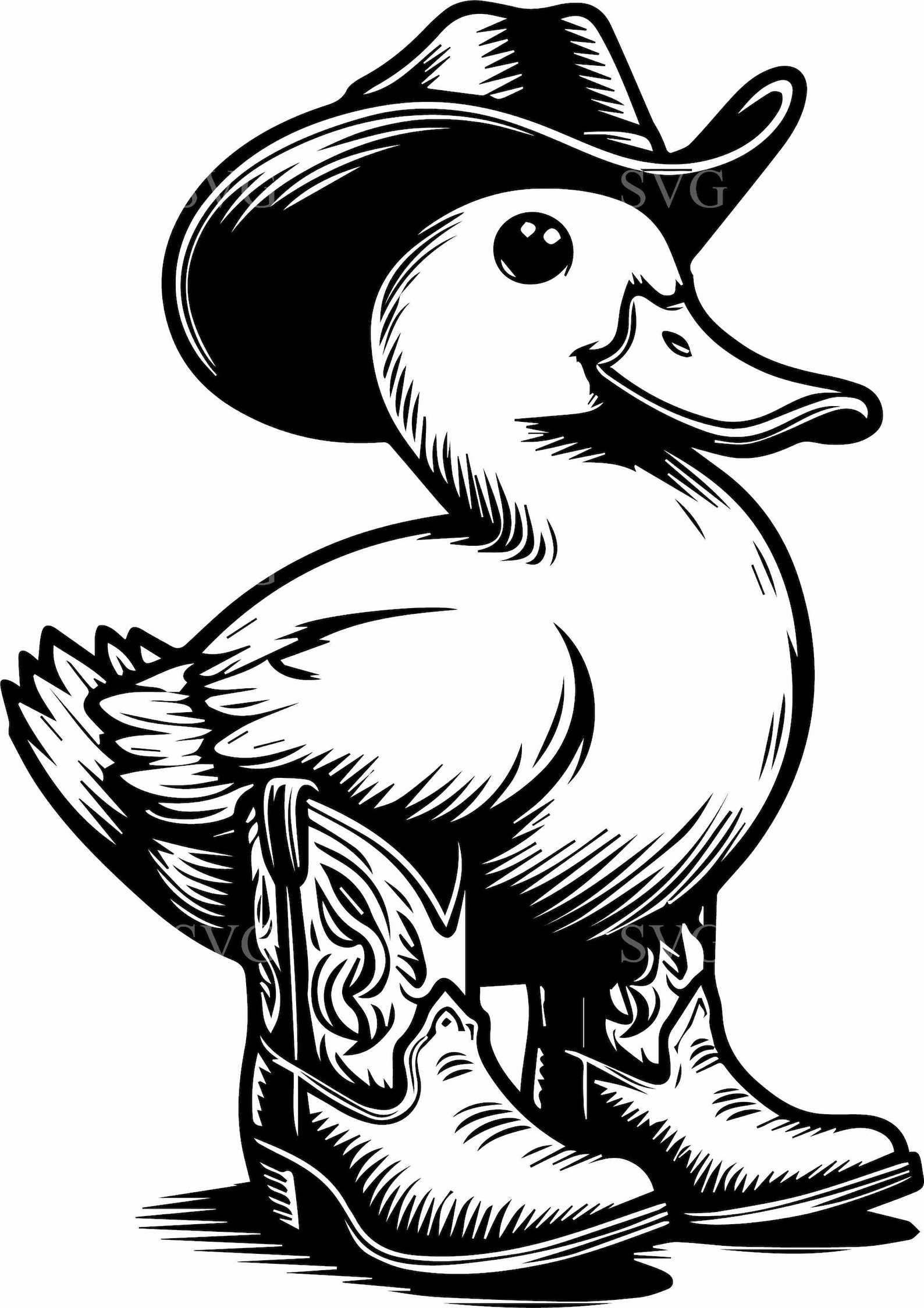 6 Cowboy Duck SVG – Funny Western Farm Animal Cut File (digital ...