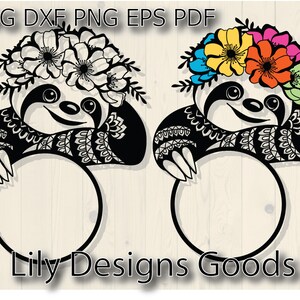 Sloth Monogram Svg Sloth Clipart Sloth Svg Sloth Vector | Etsy