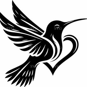 4 Hummingbird Heart SVG Cut File, Wildlife Crafting (digital Download ...