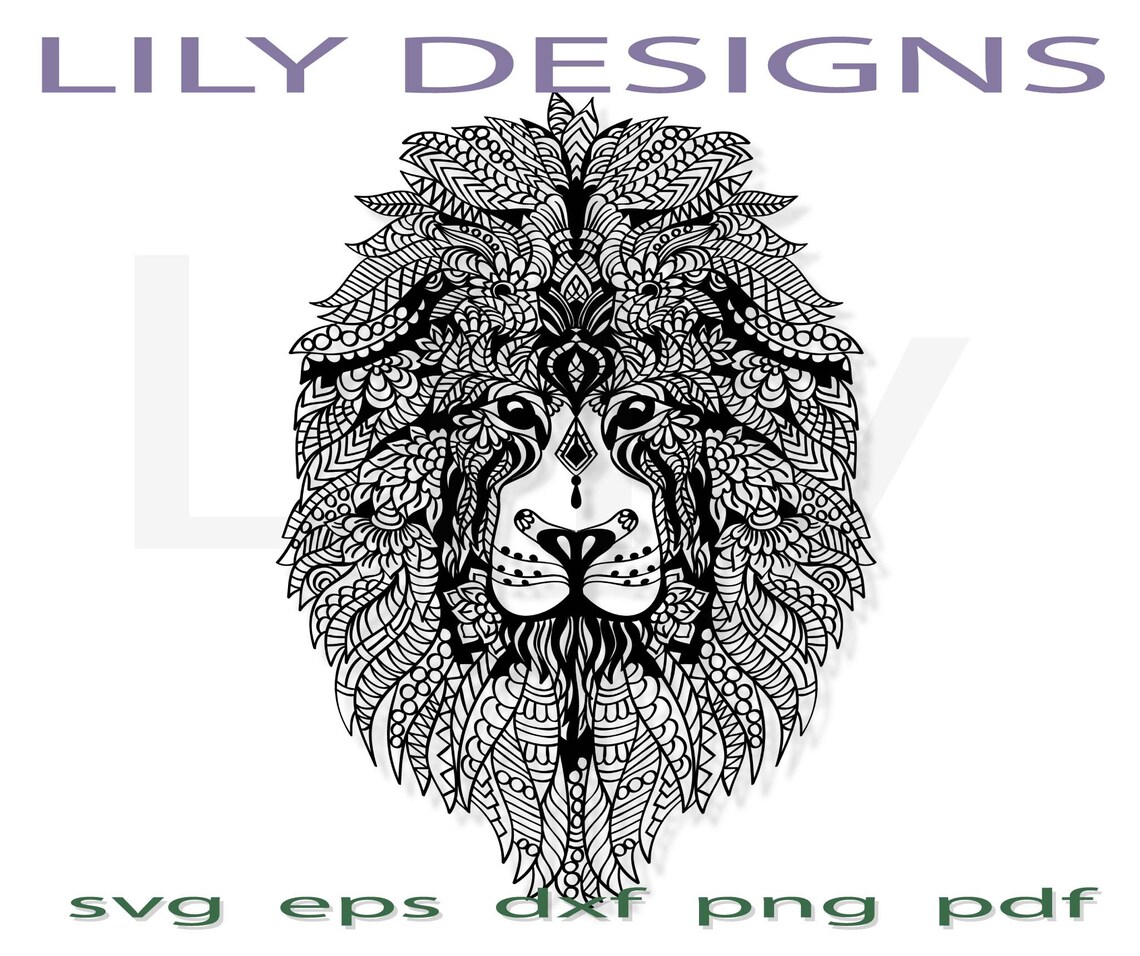 Mandala Lion Svg Angry Male Zentangle Female Face Png - Etsy