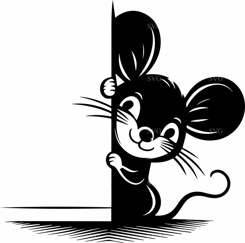 4 Mouse Peeking SVG Cut File Corner Clipart | Fun Animal for Crafting ...