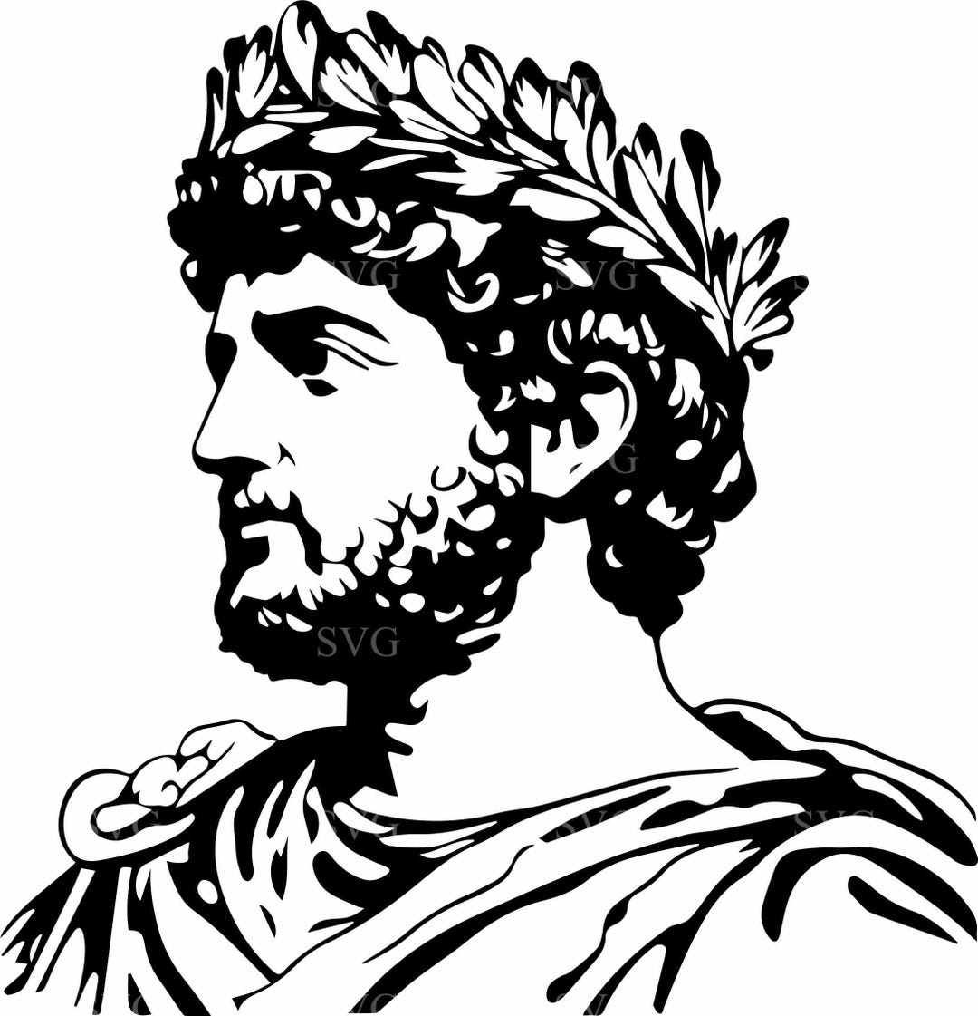 Roman Emperor SVG 4 Cut File - Regal Silhouette Design With Laurel ...