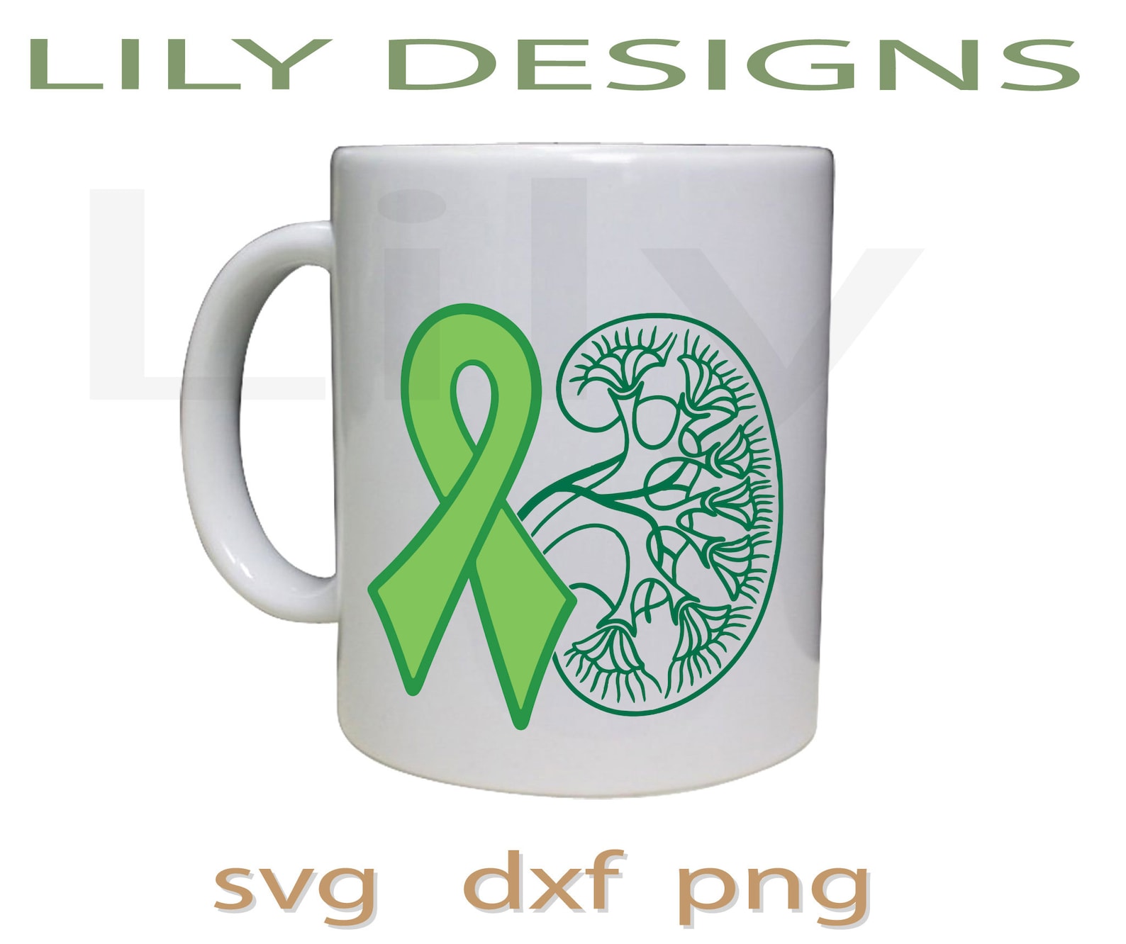 Green Ribbon Kidney Disease Svg Organ Donor World Kidney Day Transplant ...