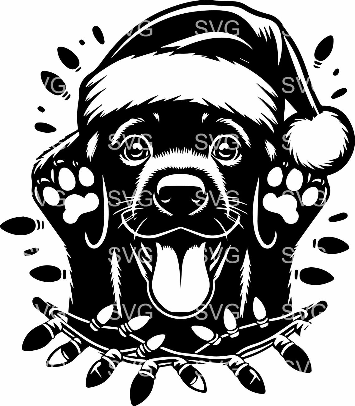 7 Santa Dog SVG – Christmas Puppy Cut File – Holiday Labrador With ...