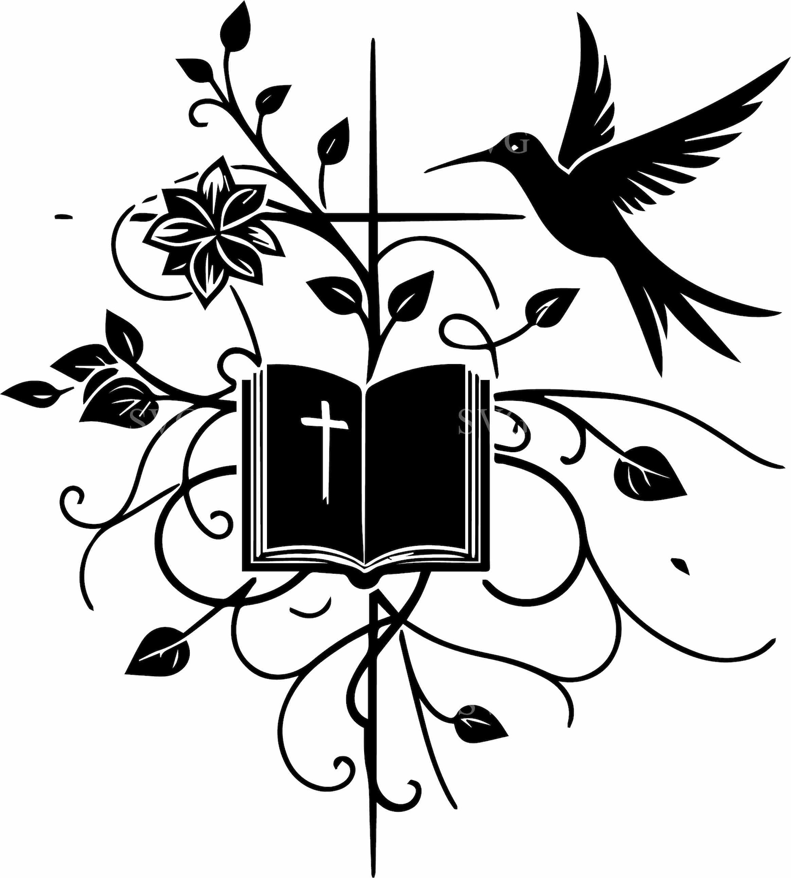 7 Floral Hummingbird Bible SVG – Christian Wall Art, Faith Shirt ...