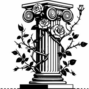 Elegant Column With Roses SVG 4 Cut File – Classical Architectural ...