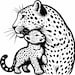 5 Leopard SVG – 5 Wild Cat and Cub Cut File – Safari Animal Silhouette ...