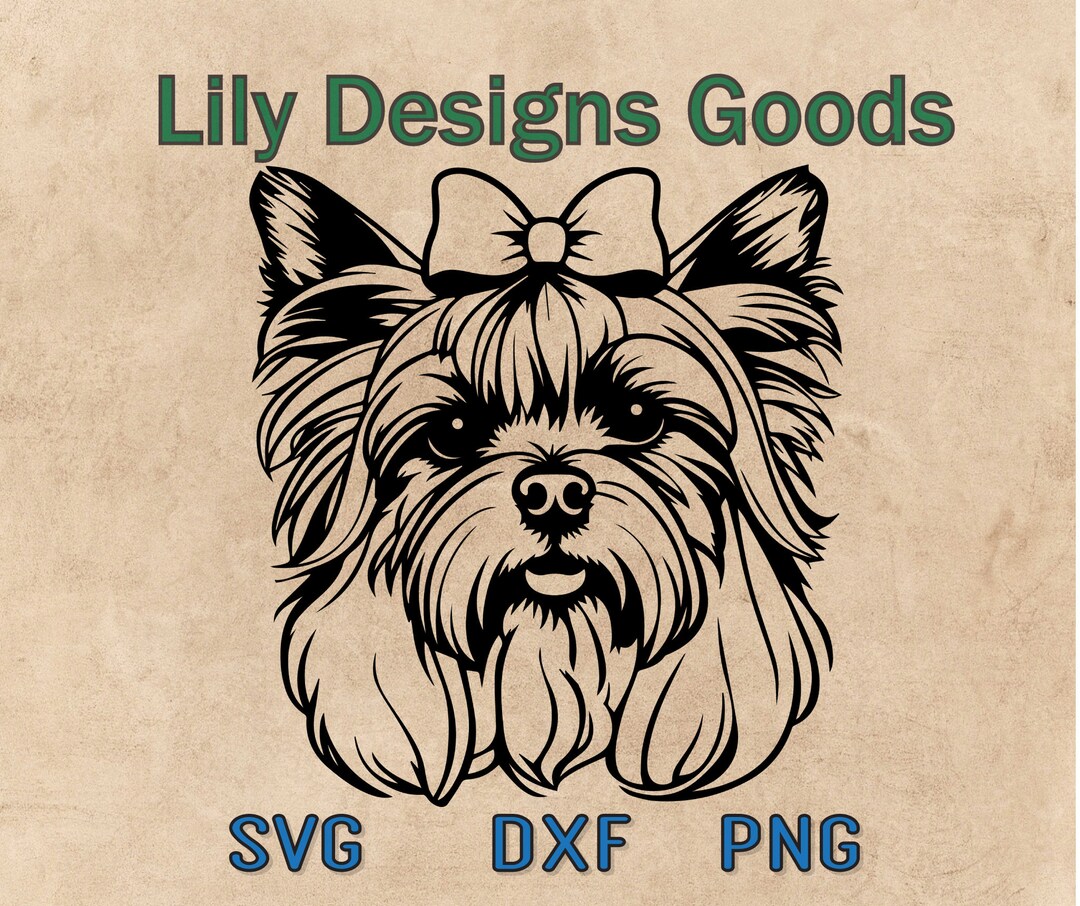 Yorkie Dog Svg, Yorkshire Terrier Svg PNG DXF Animal Dog Mom Lover ...