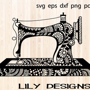 Sewing Machine Zentangle SVG, DXF, Mandala, Sewing Svg, Png - Etsy