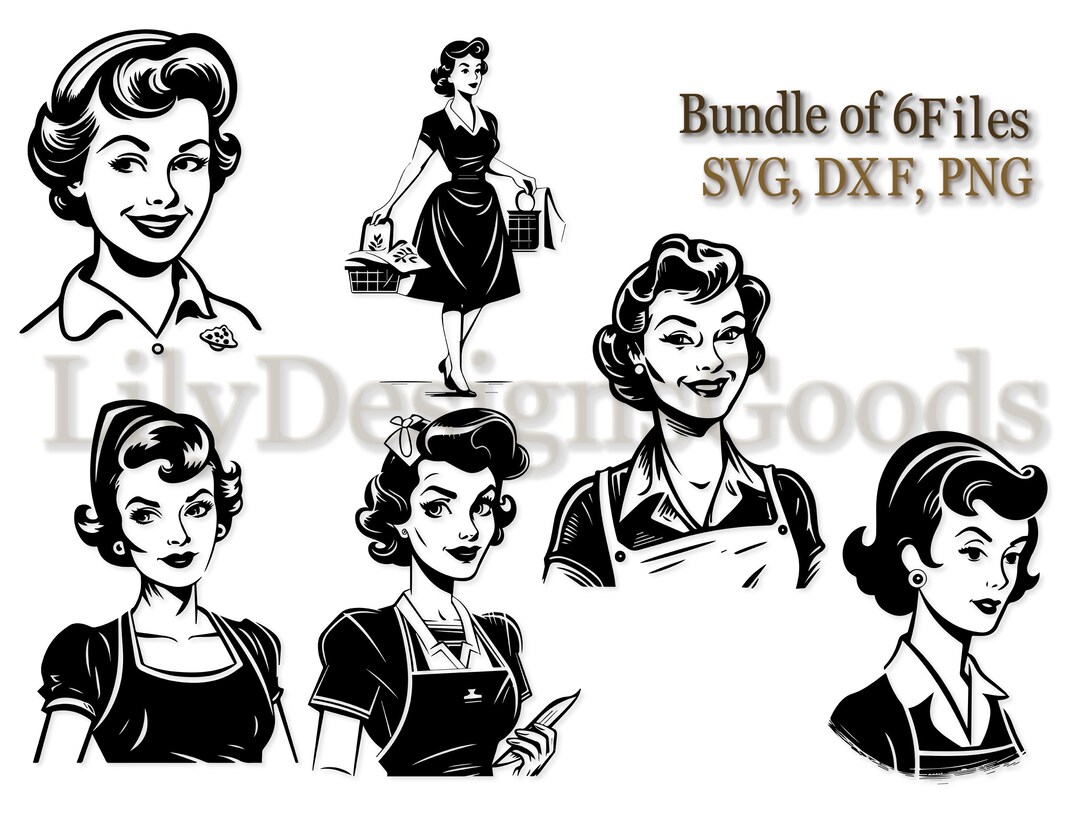 Retro Housewife Svg Homemaker Women Svg Traditional Wife Mother 50s 60s ...